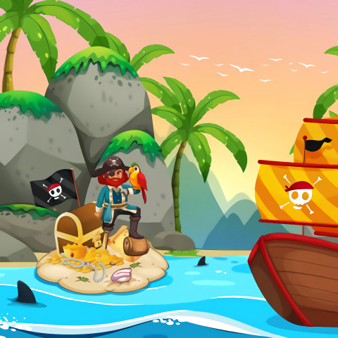 Pirate Travel Coloring game play on Friv2Online