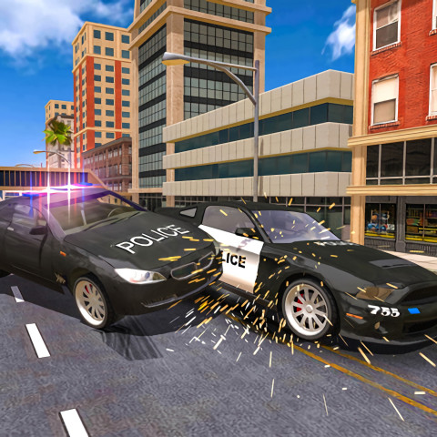 Police Car Stunt Simulation 3D game play on Friv2Online