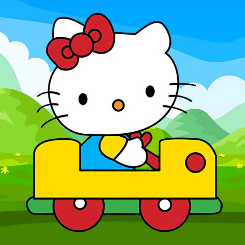 Hello Kitty Car Jigsaw game play on Friv2Online